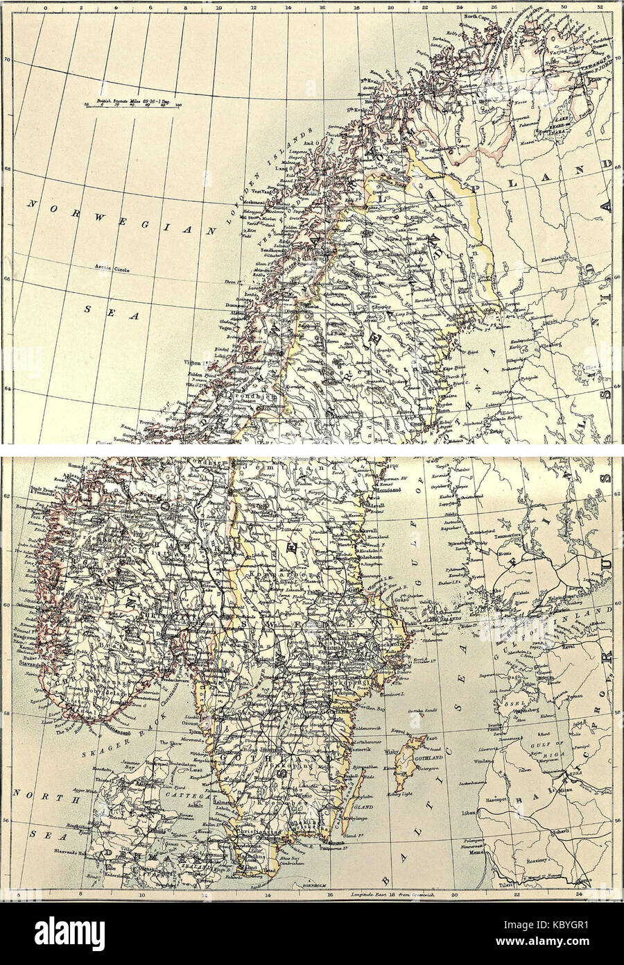 Norway map 1800s hi-res stock photography and images - Alamy