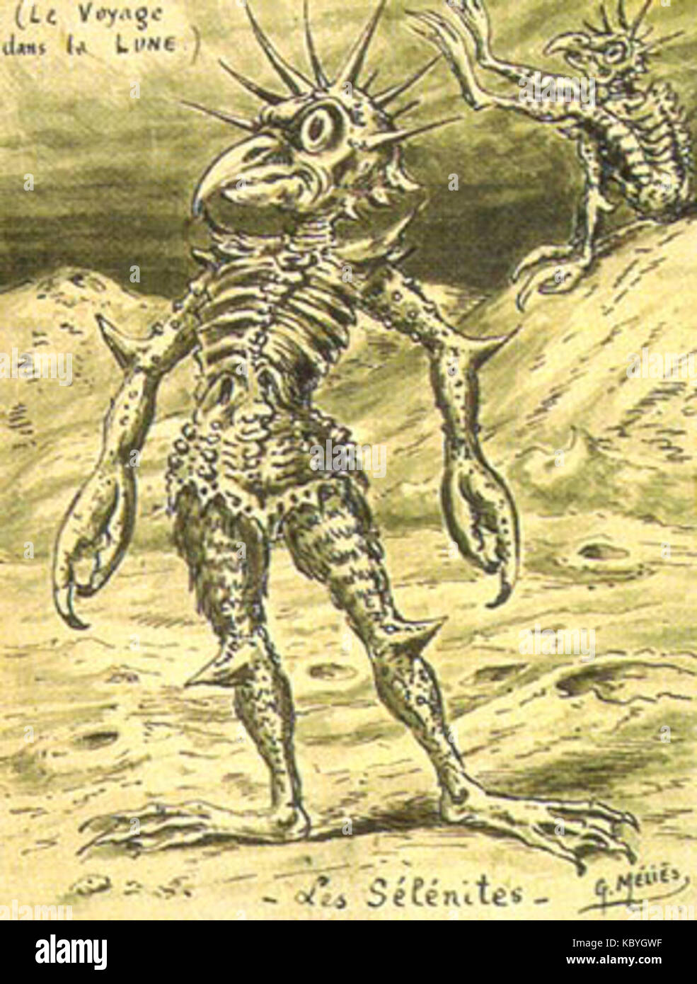 Le Voyage dans la Lune Selenite drawing Stock Photo - Alamy