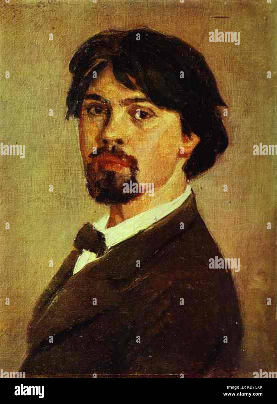 V.Surikov, Self Portrait (1879, Tretyakov gallery Stock Photo - Alamy