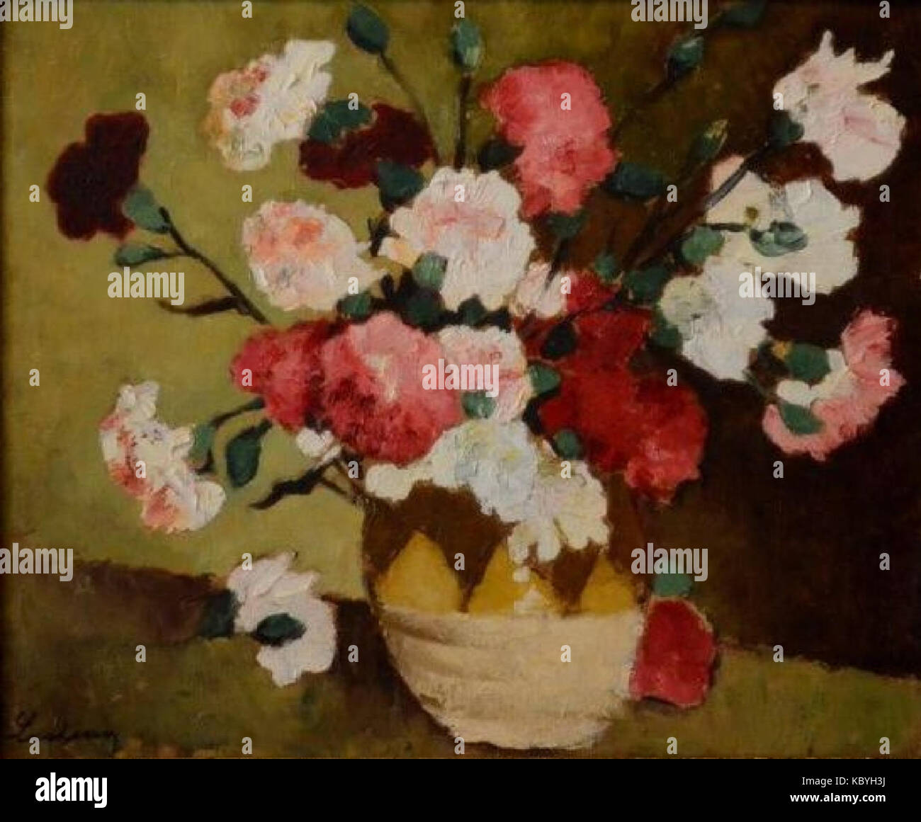 Stefan Luchian Garoafe albe si rosii Stock Photo - Alamy