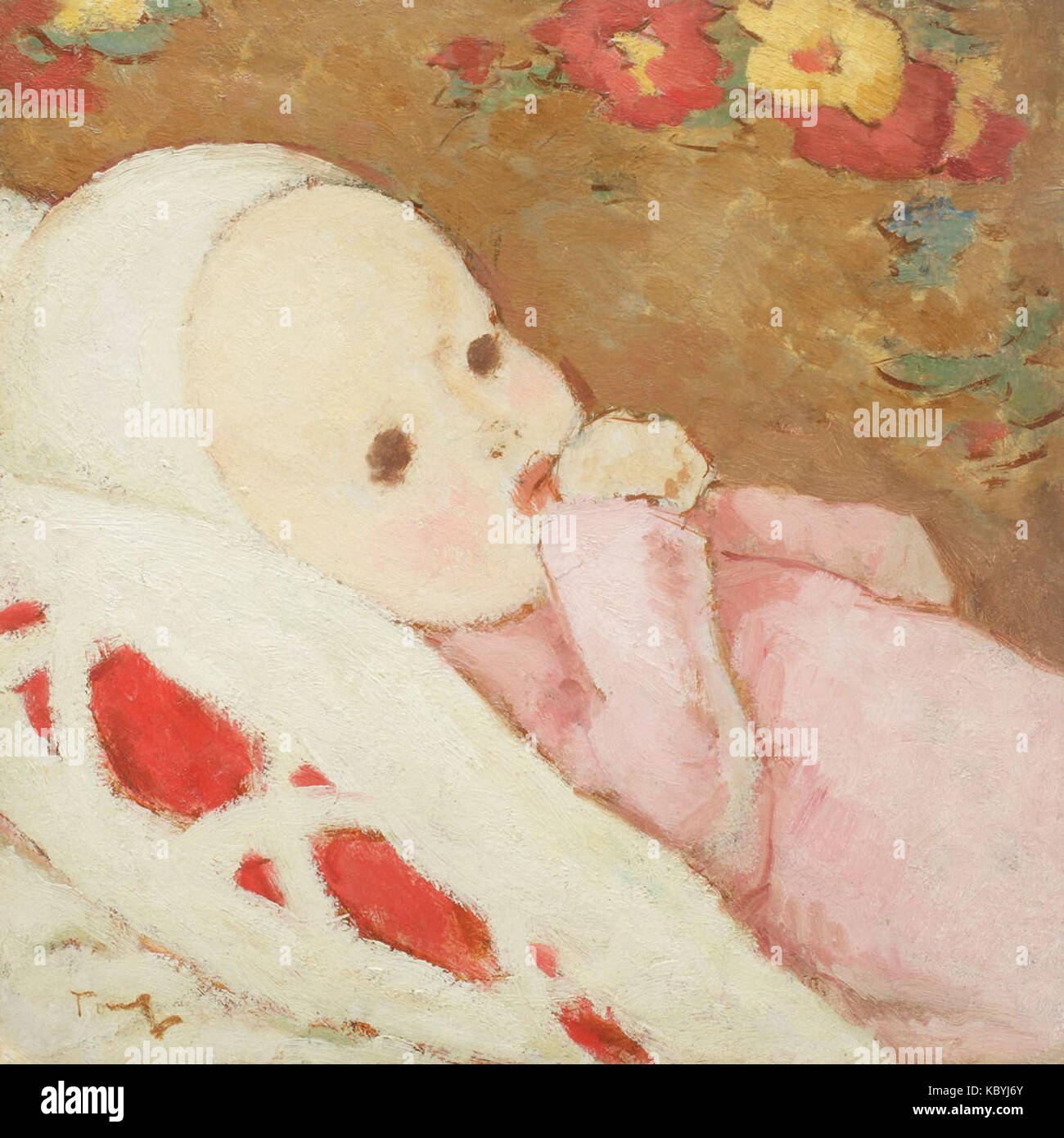 Nicolae Tonitza Copil in rose Stock Photo - Alamy