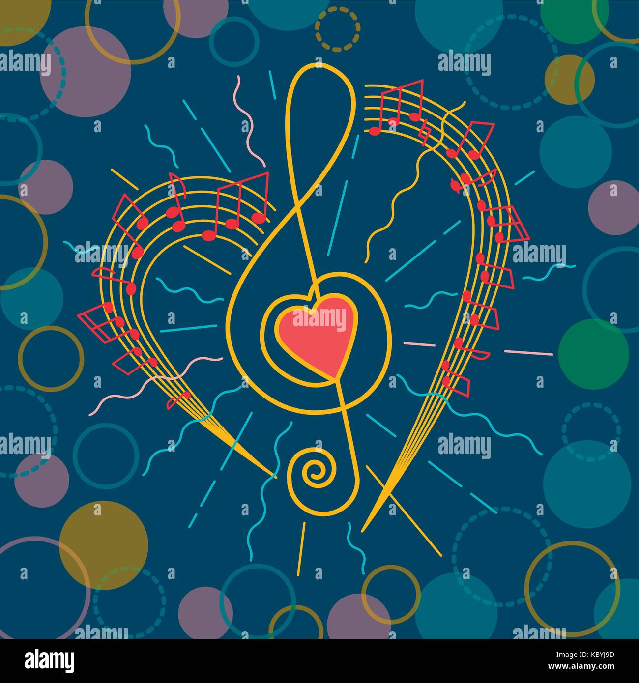 background of musical representation in the form of a treble clef with ...