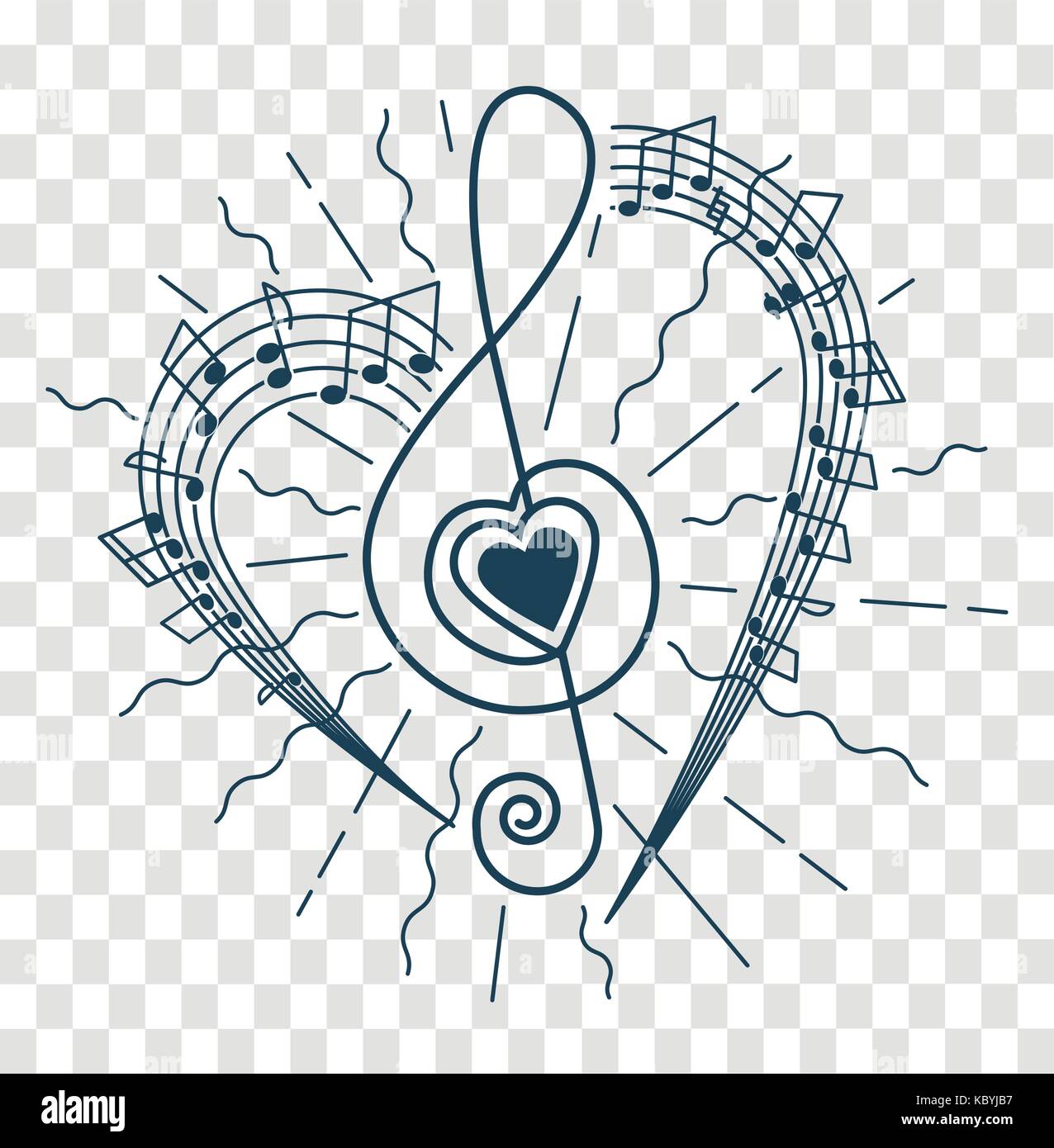 Treble Clef Heart Transparent