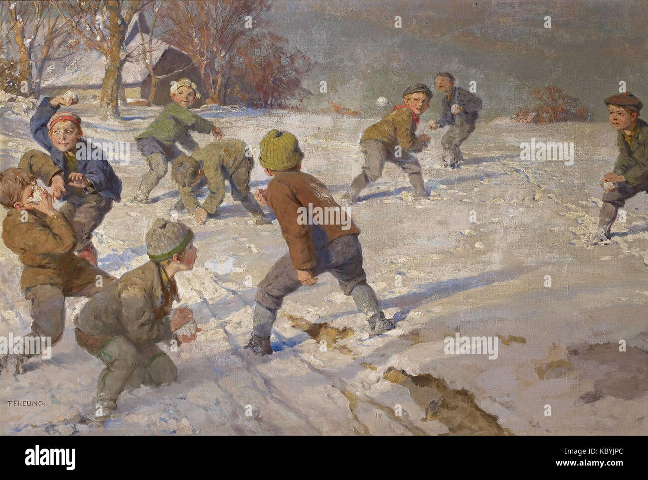 Fritz Freund Schneeballschlacht II Stock Photo - Alamy