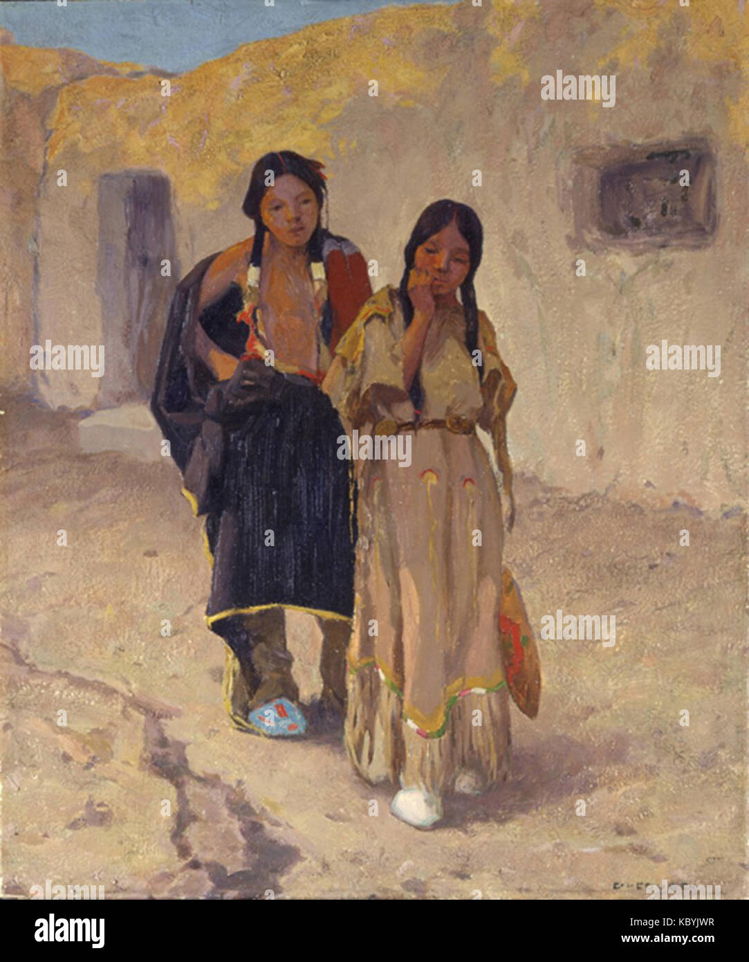 'The Lovers' by Eanger Irving Couse, 1909 Stock Photo - Alamy