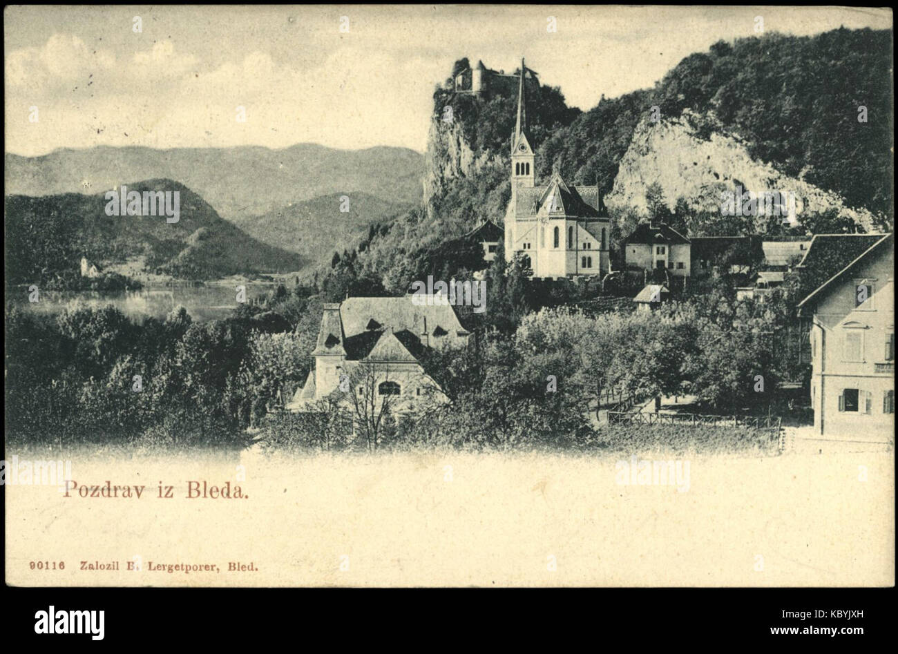 Postcard of Lake Bled 1906 Stock Photo - Alamy