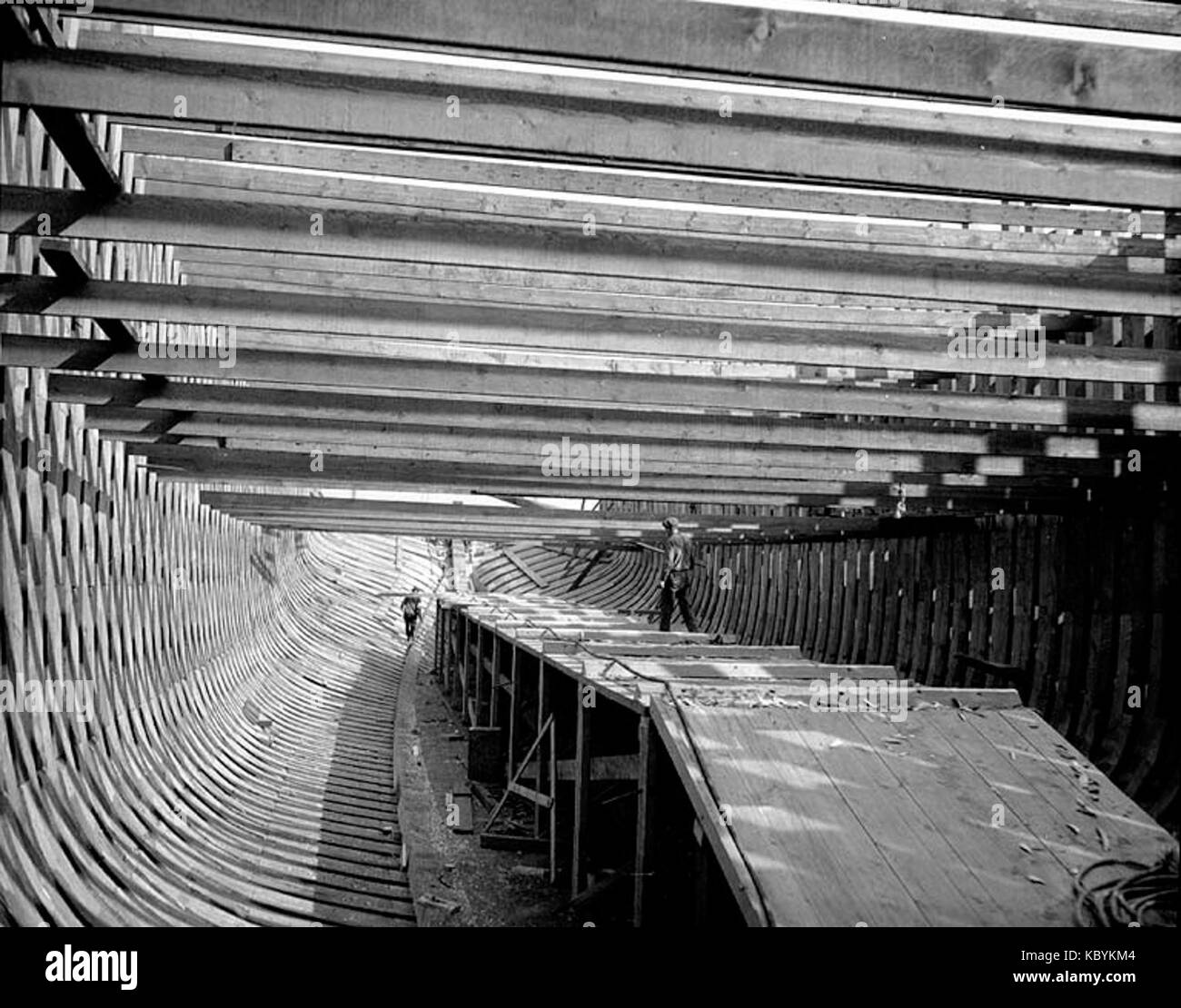 Ship construction at the Pacific American Fisheries yard, Bellingham ...