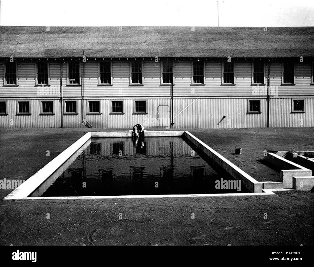 Ancient fish pond Black and White Stock Photos & Images - Alamy