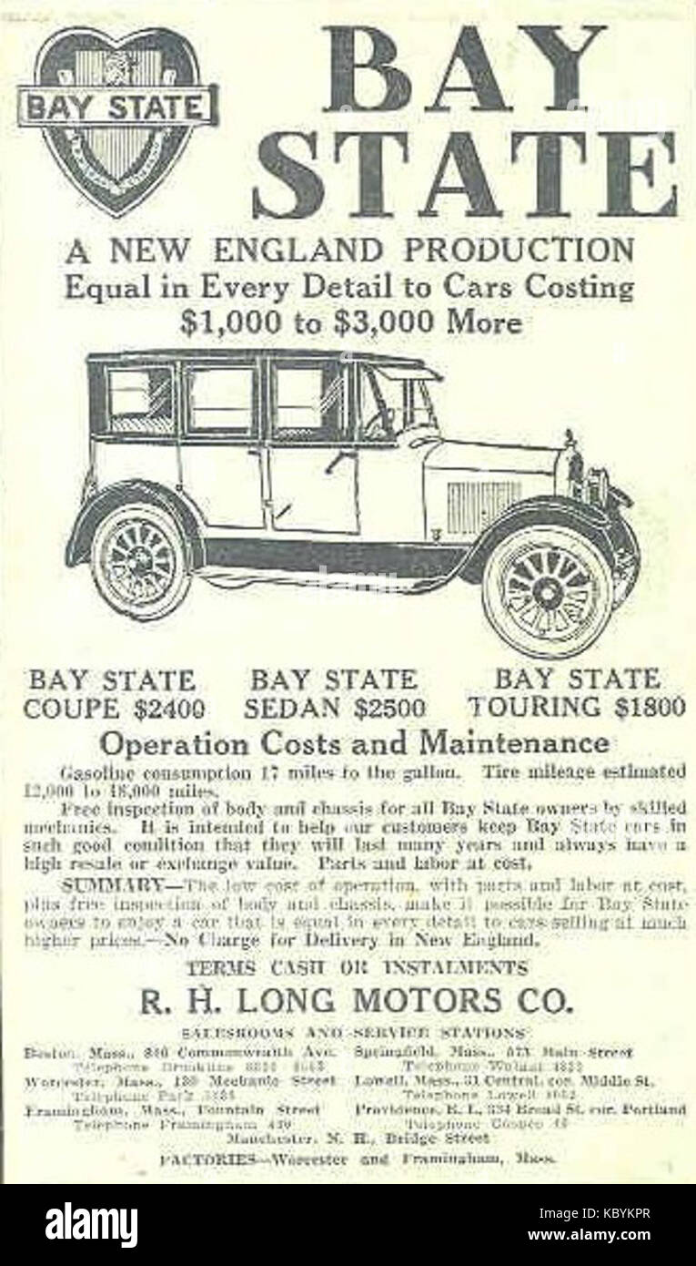 1922 Bay State advertisement with drawing Stock Photo - Alamy