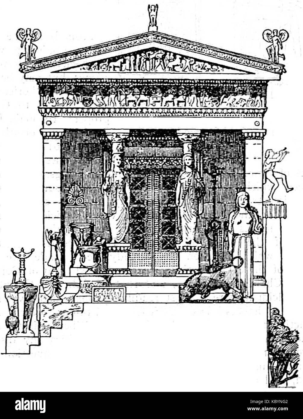 EB1911 Greek Art Restoration of the Treasury of Cnidus Stock Photo - Alamy