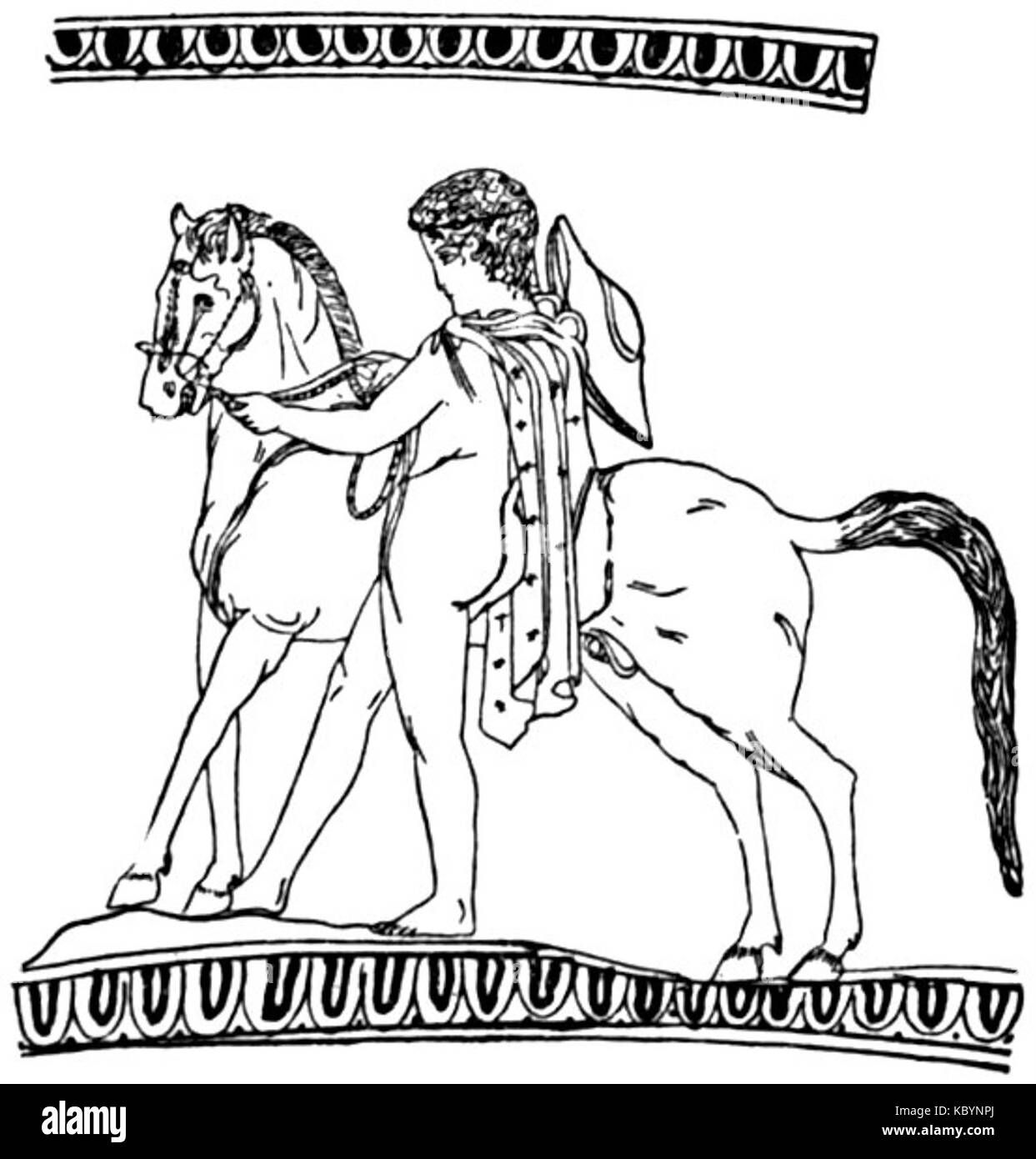 EB1911 Greek Art Vase Drawing Stock Photo - Alamy
