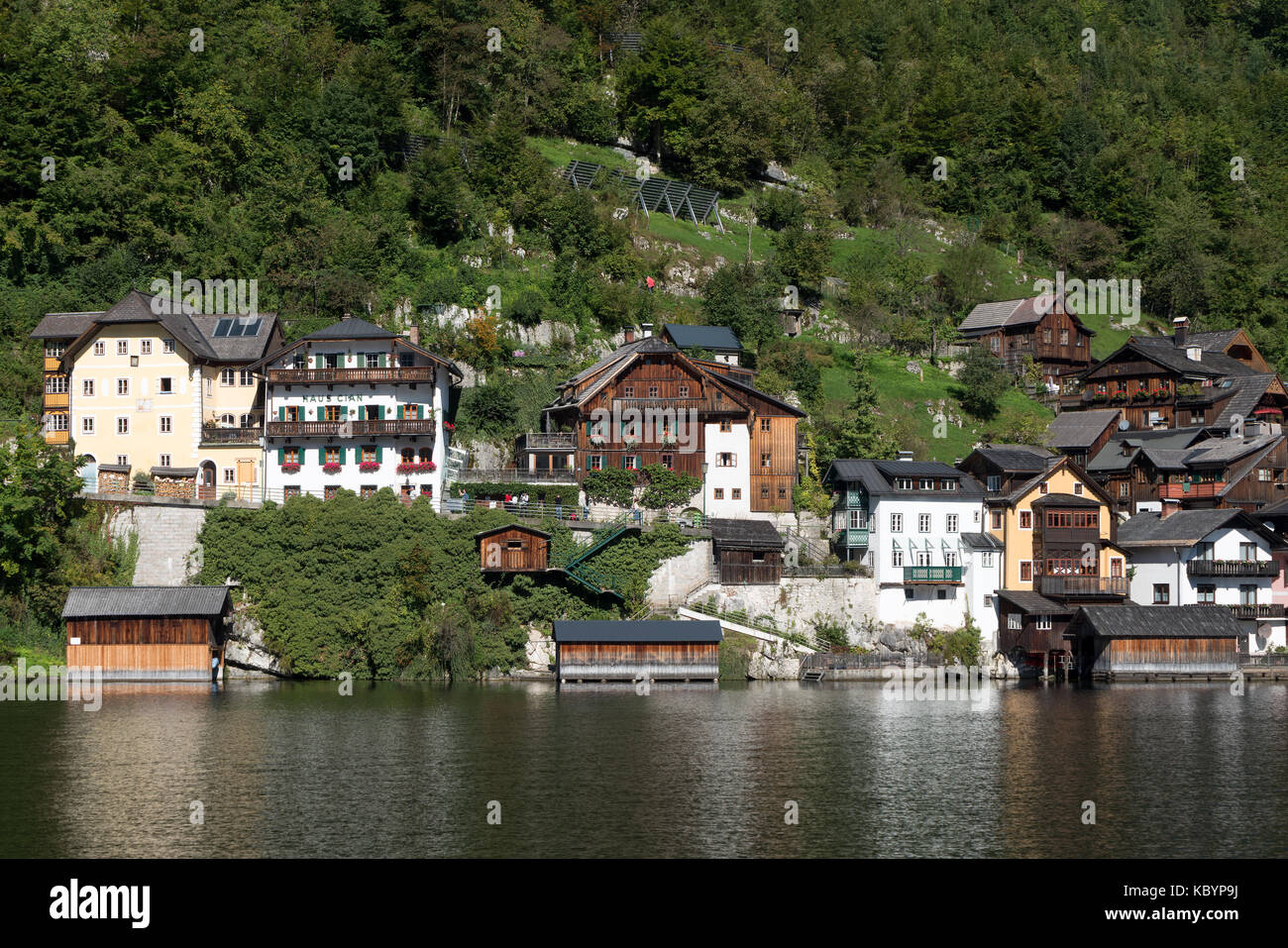 View of Hallstatt from Hallstatt Lake Stock Photo - Alamy