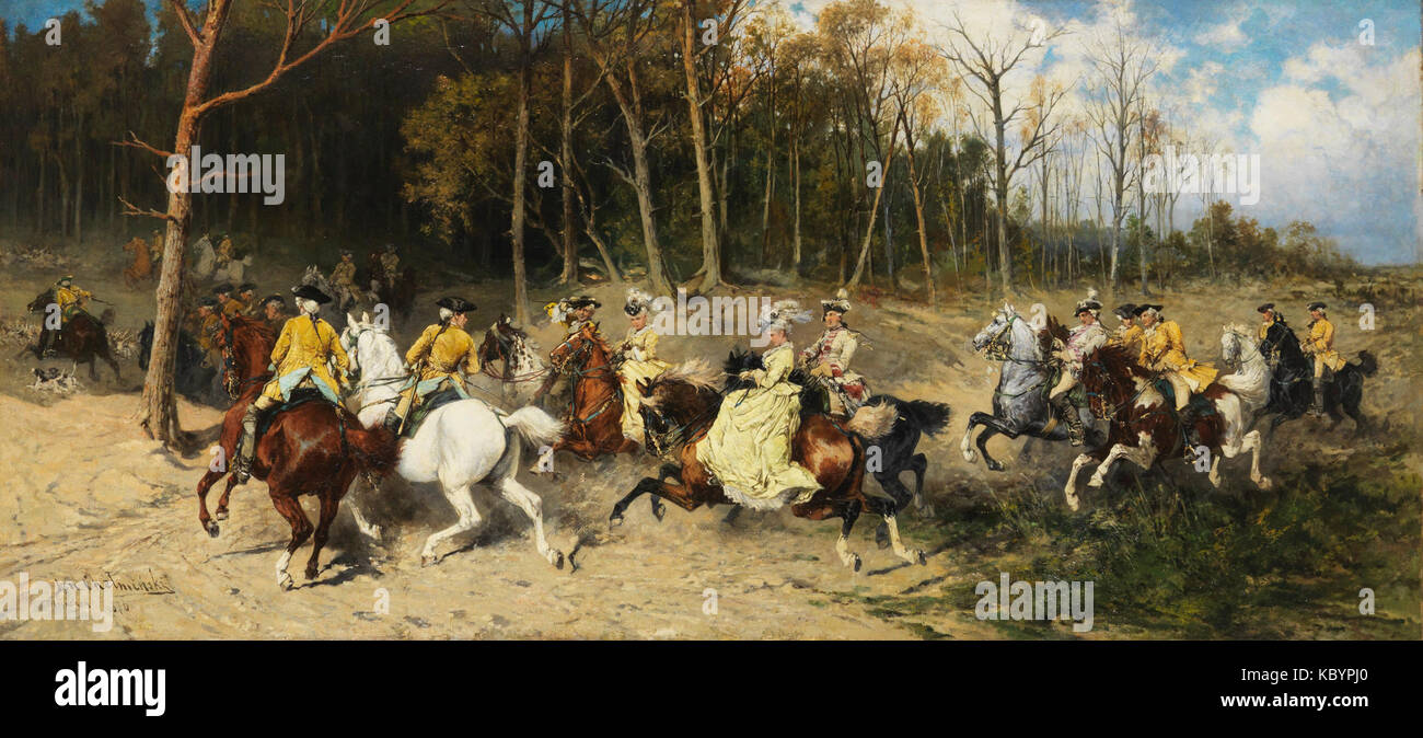 Jan Chelminski Parforcejagd 1876 Stock Photo - Alamy