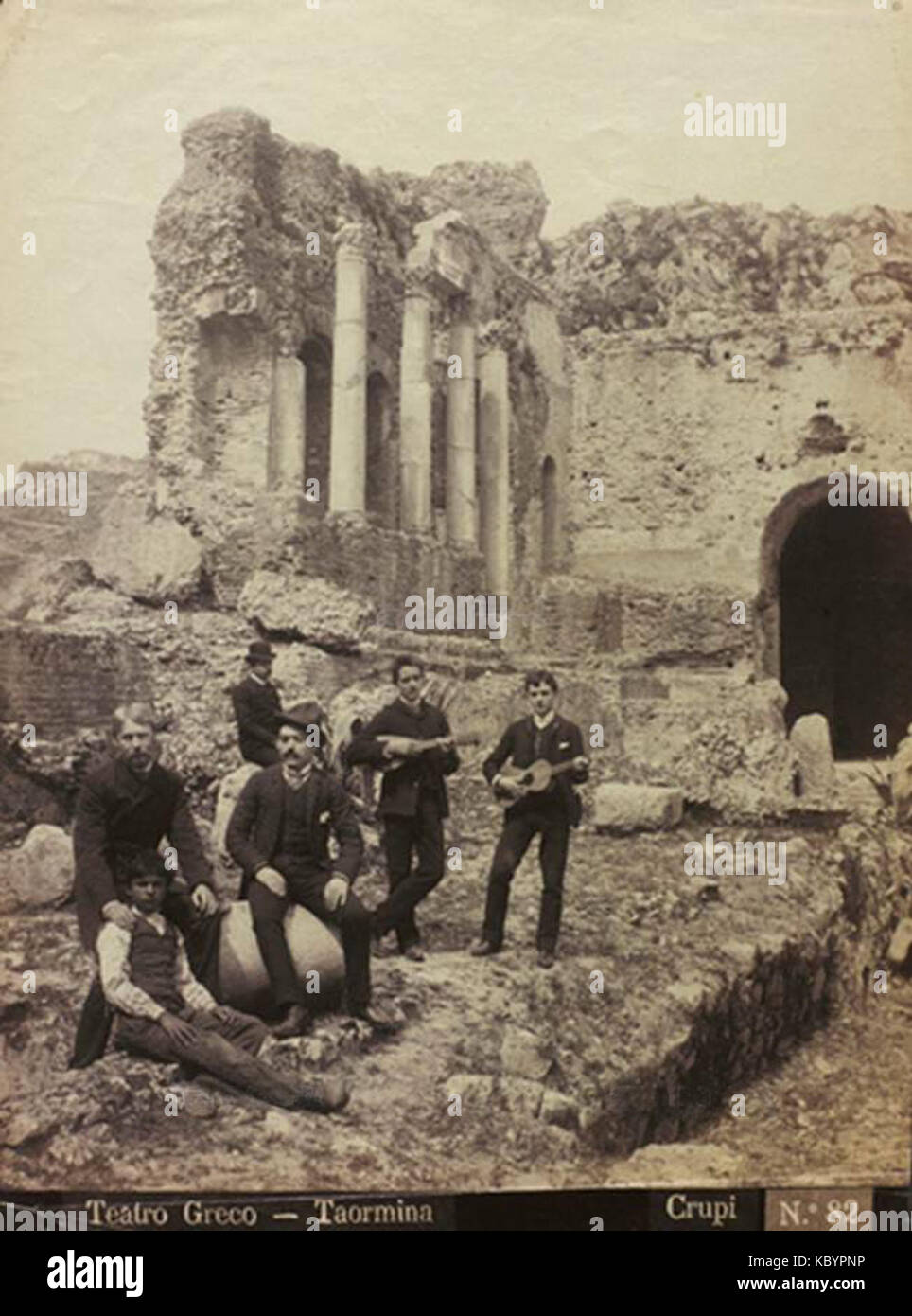 Crupi, Giovanni (1849 1925) n. 0082 (bis) Teatro Greco Taormina Stock ...