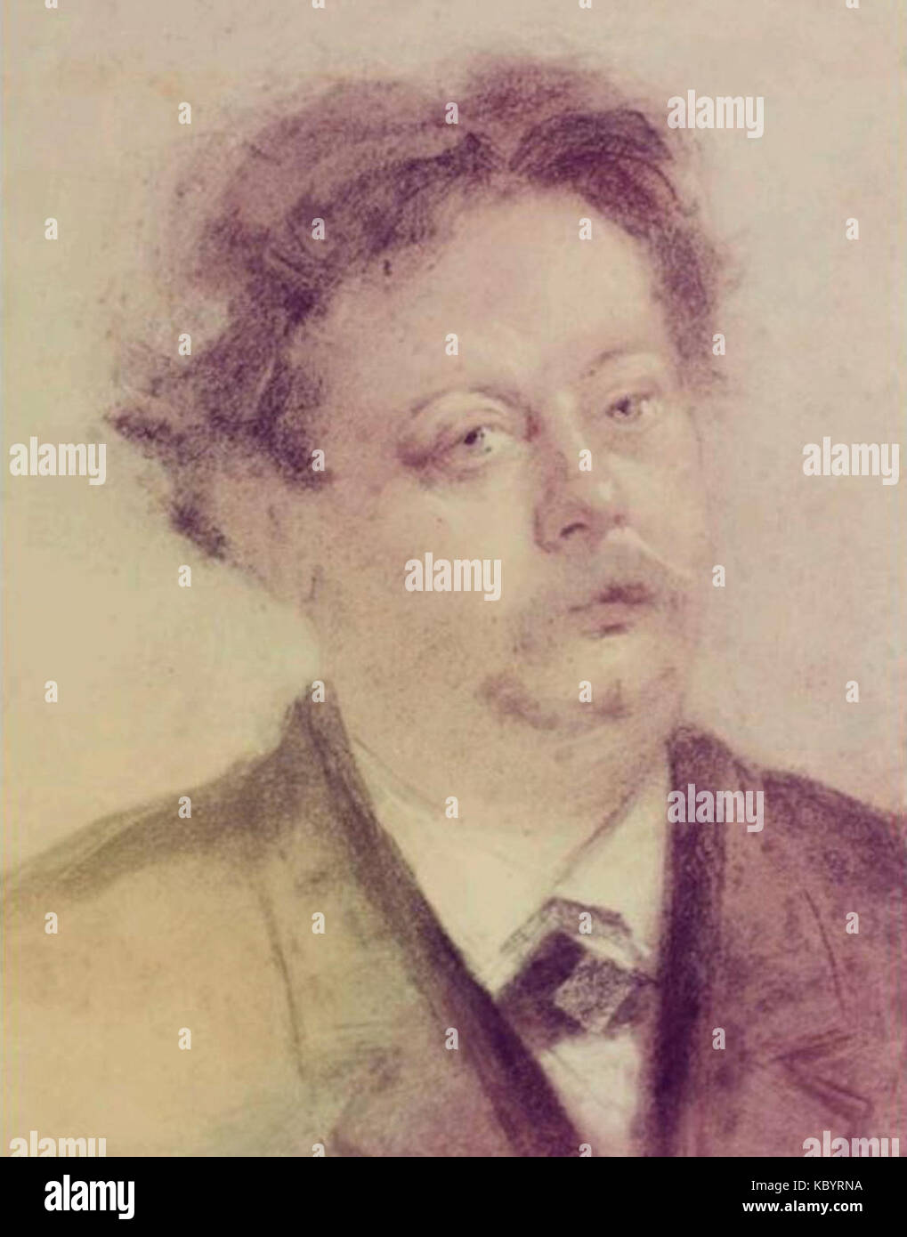 A portrait painting by Frantz Seimetz, depicting Mr. Bourget. Seimetz ...