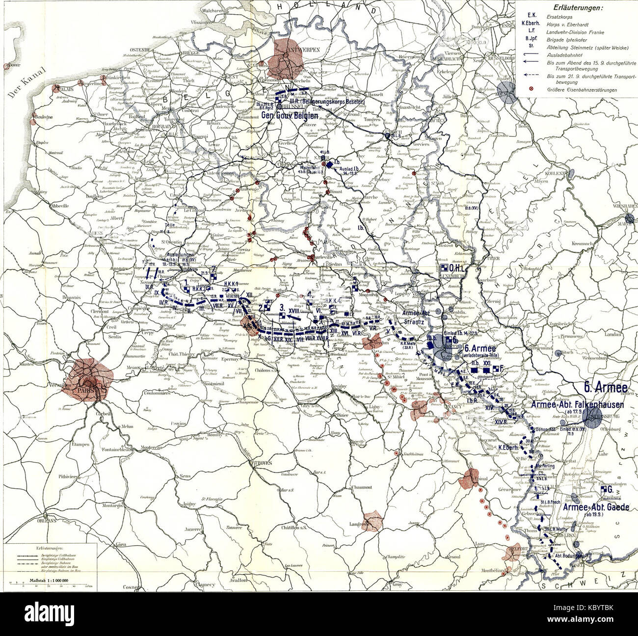 Map western front first world war hi-res stock photography and images ...