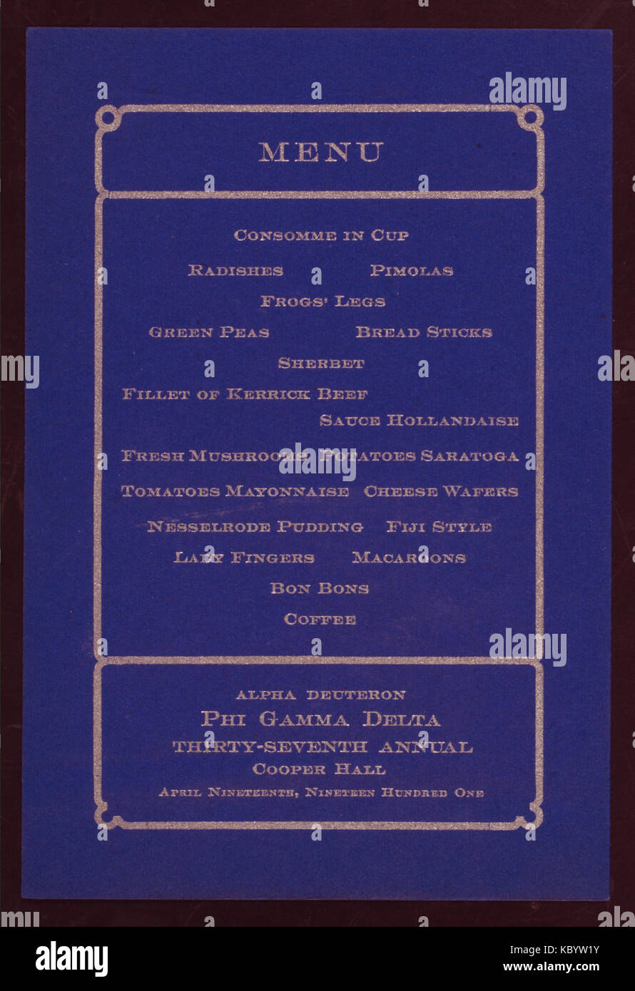 37TH ANNUAL DINNER (held by) ALPHA DEUTERON PHI GAMMA DELTA (at) COOPER ...