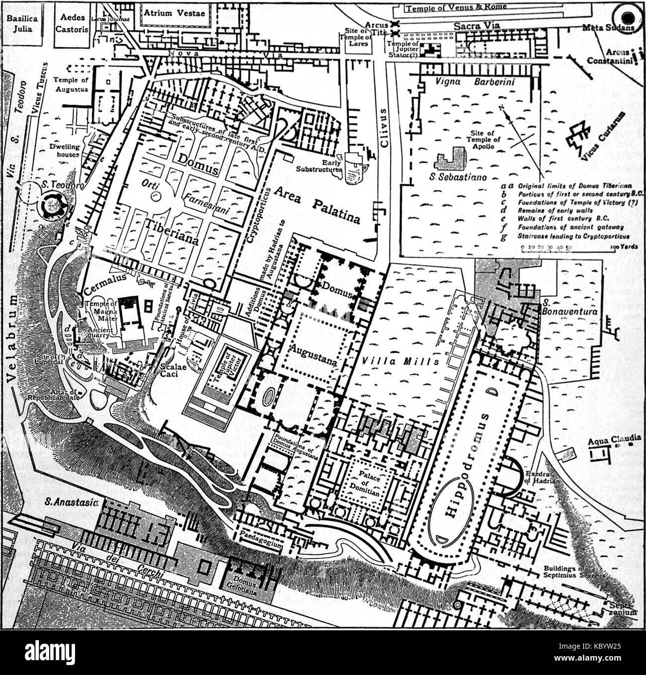 EB1911 Rome Plan of the Palatine Stock Photo - Alamy