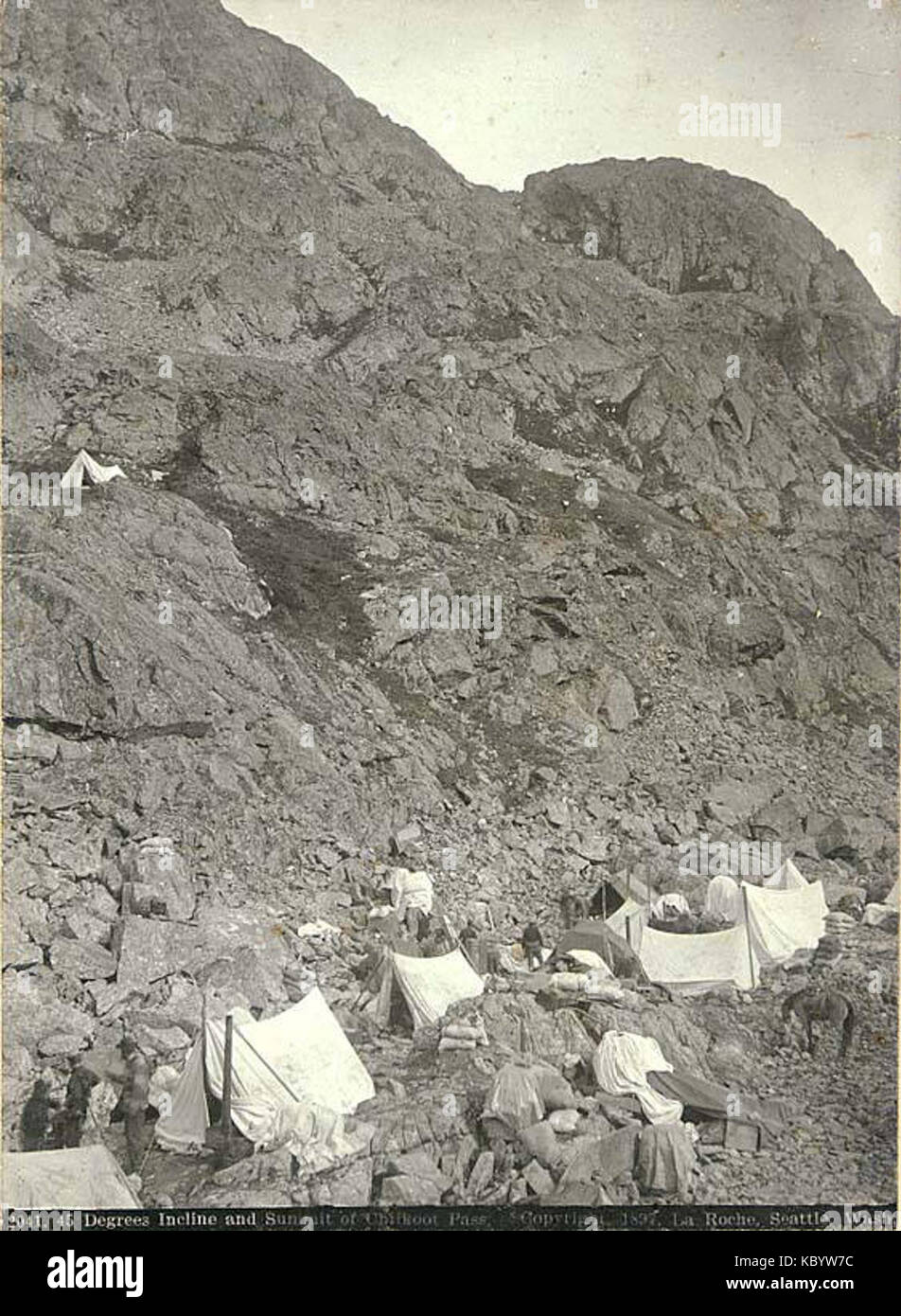 This 1897 photograph captures Klondike Gold Rush prospectors, known as ...