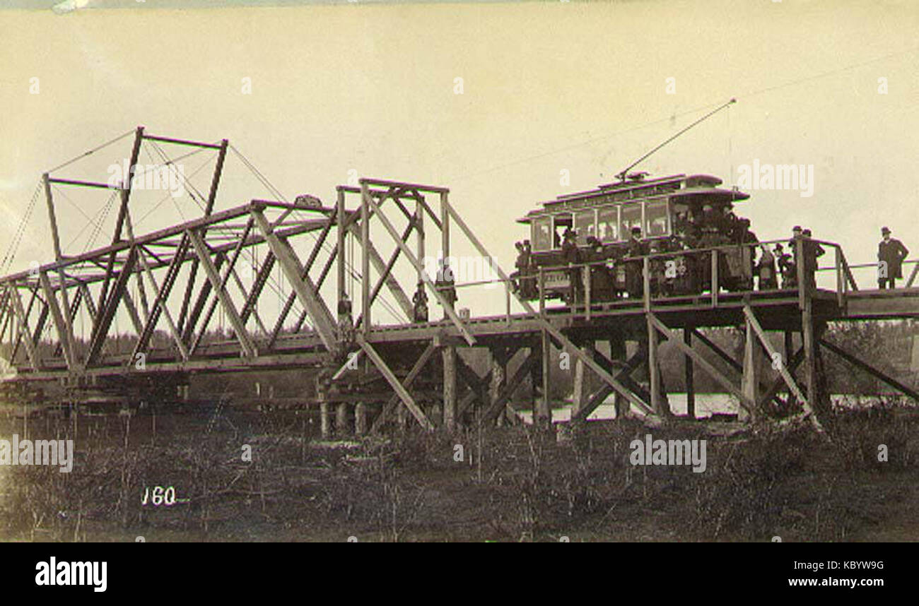 Excursion party on an electric streetcar of the Grant Street Electric ...