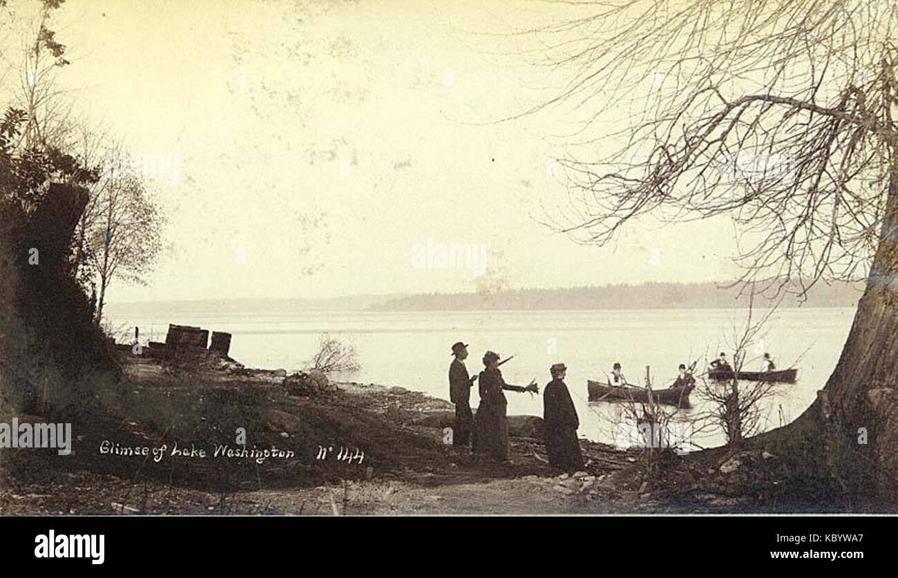 Shoreline of Lake Washington, probably Seattle vicnity, ca 1892 ...