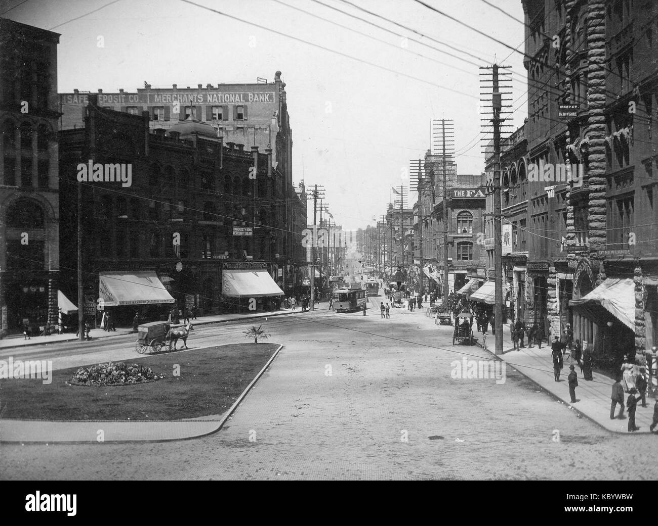 1st Ave from James St, Seattle, Washington, ca 1892 (LAROCHE 315 Stock ...