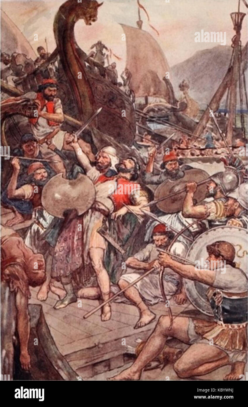 William Rainey Death of the Persian admiral at Salamis Stock Photo - Alamy