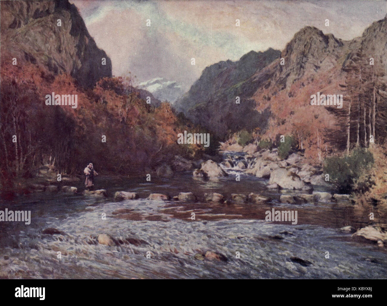Stepping Stones, Seathwaite The English Lakes A. Heaton Cooper Stock ...