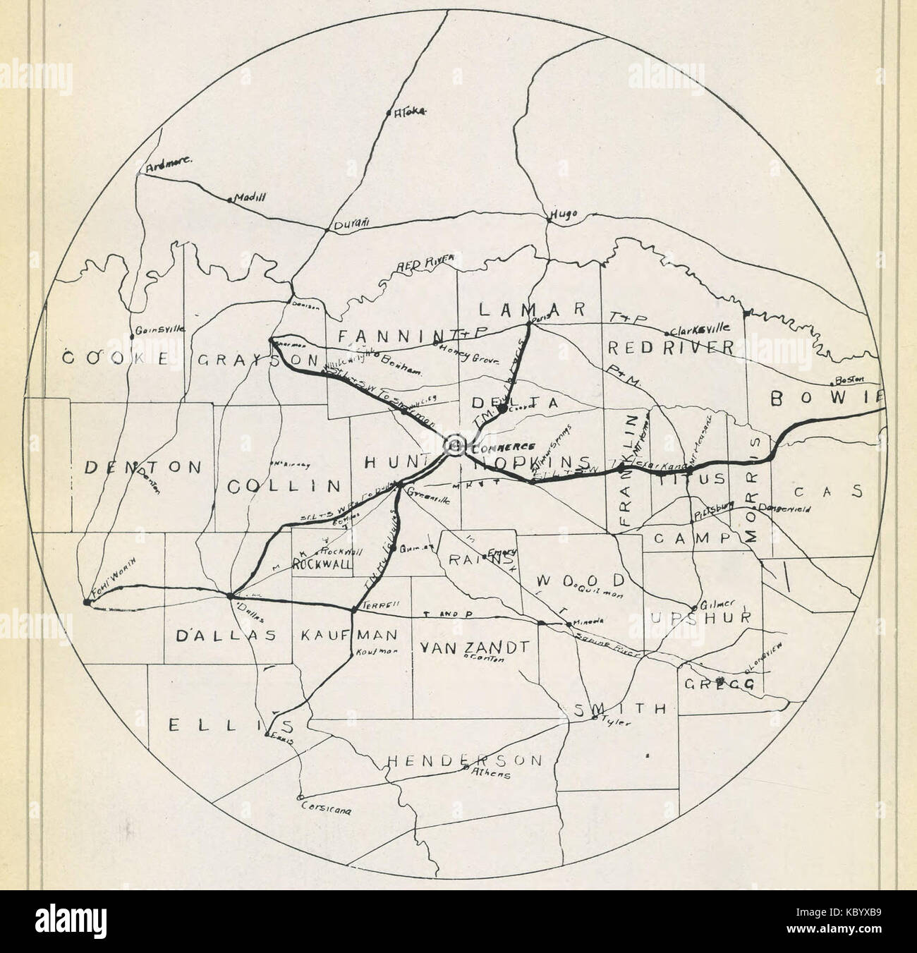 1920 Locust yearbook p. 218 (Commerce, Texas map Stock Photo - Alamy