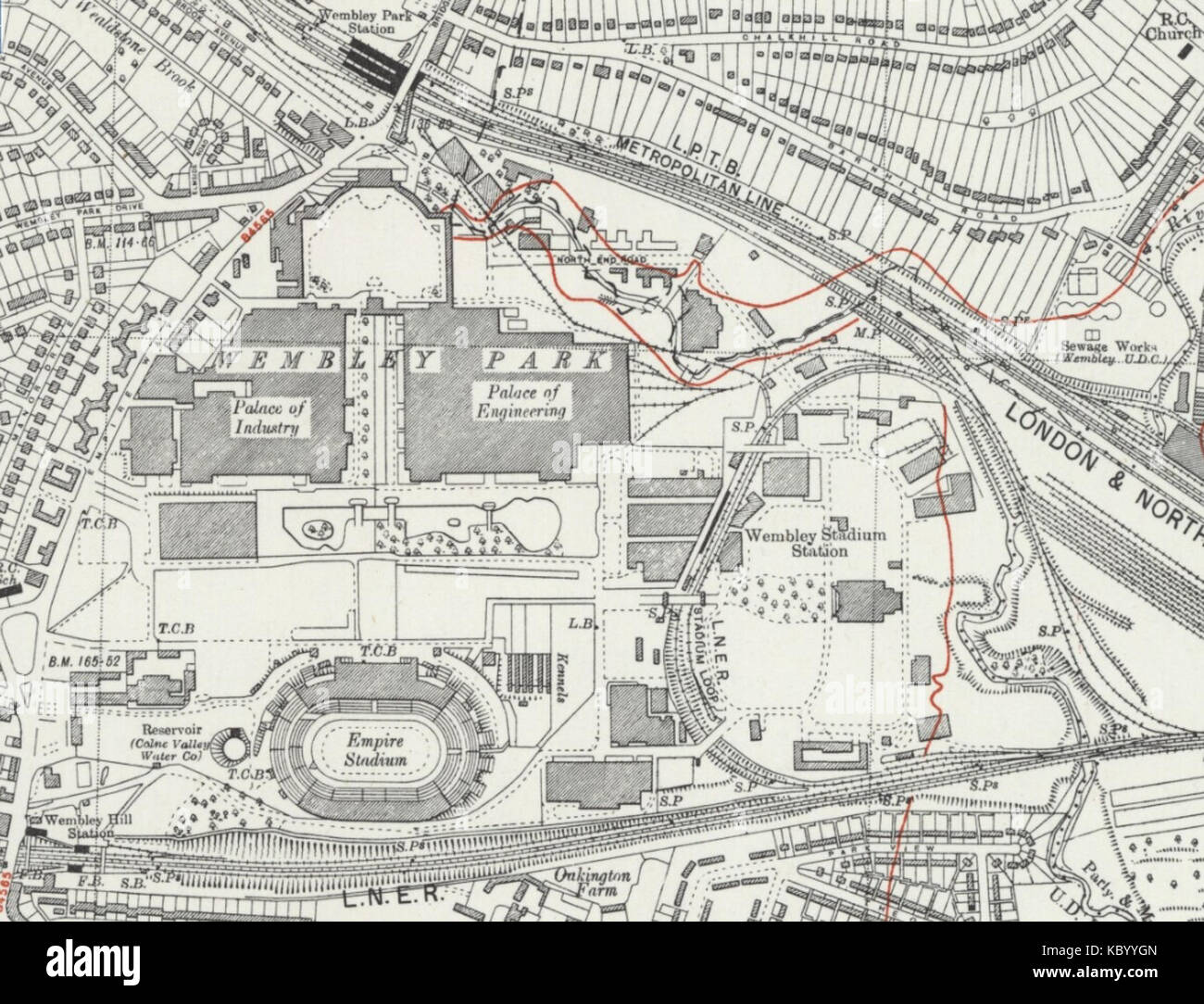 Wembly Park map 1938 Stock Photo - Alamy