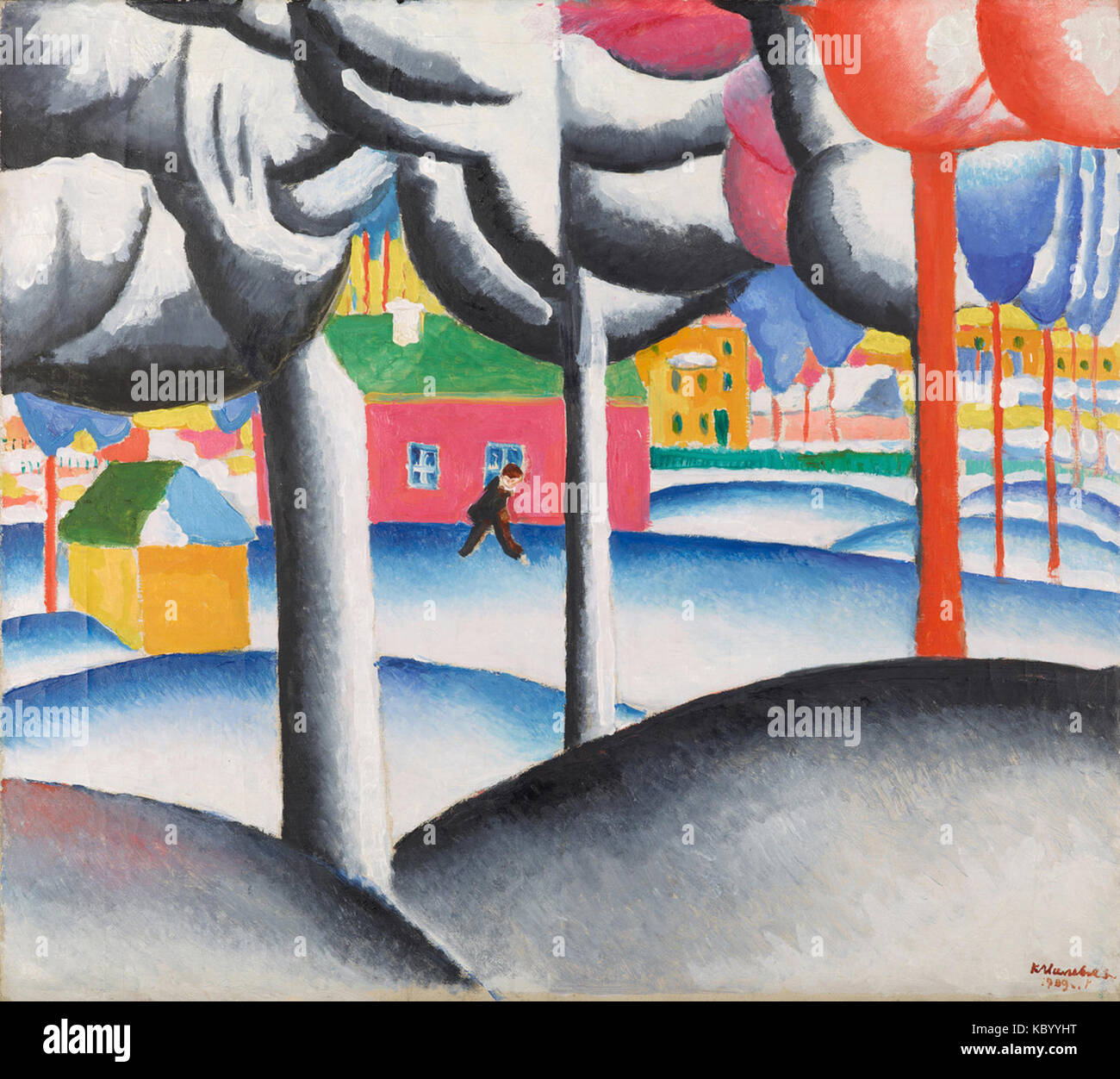 Winter Landscape (Malevich, 1930 Stock Photo - Alamy