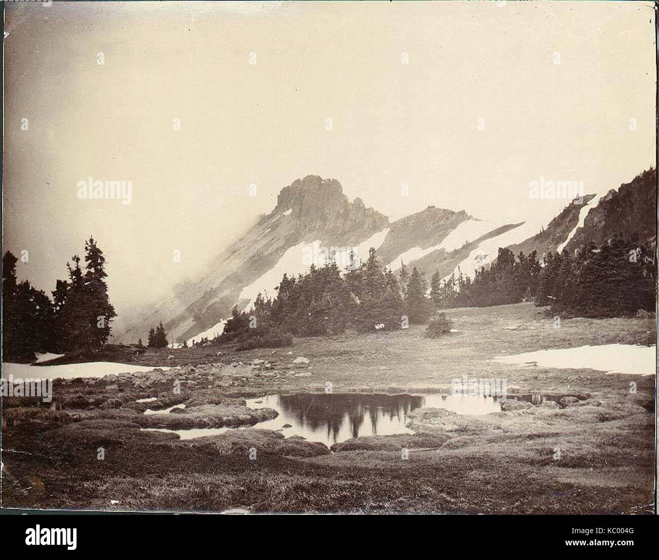 Mount Rainier peaks and water pools, ca 1896 (SARVANT 9 Stock Photo - Alamy