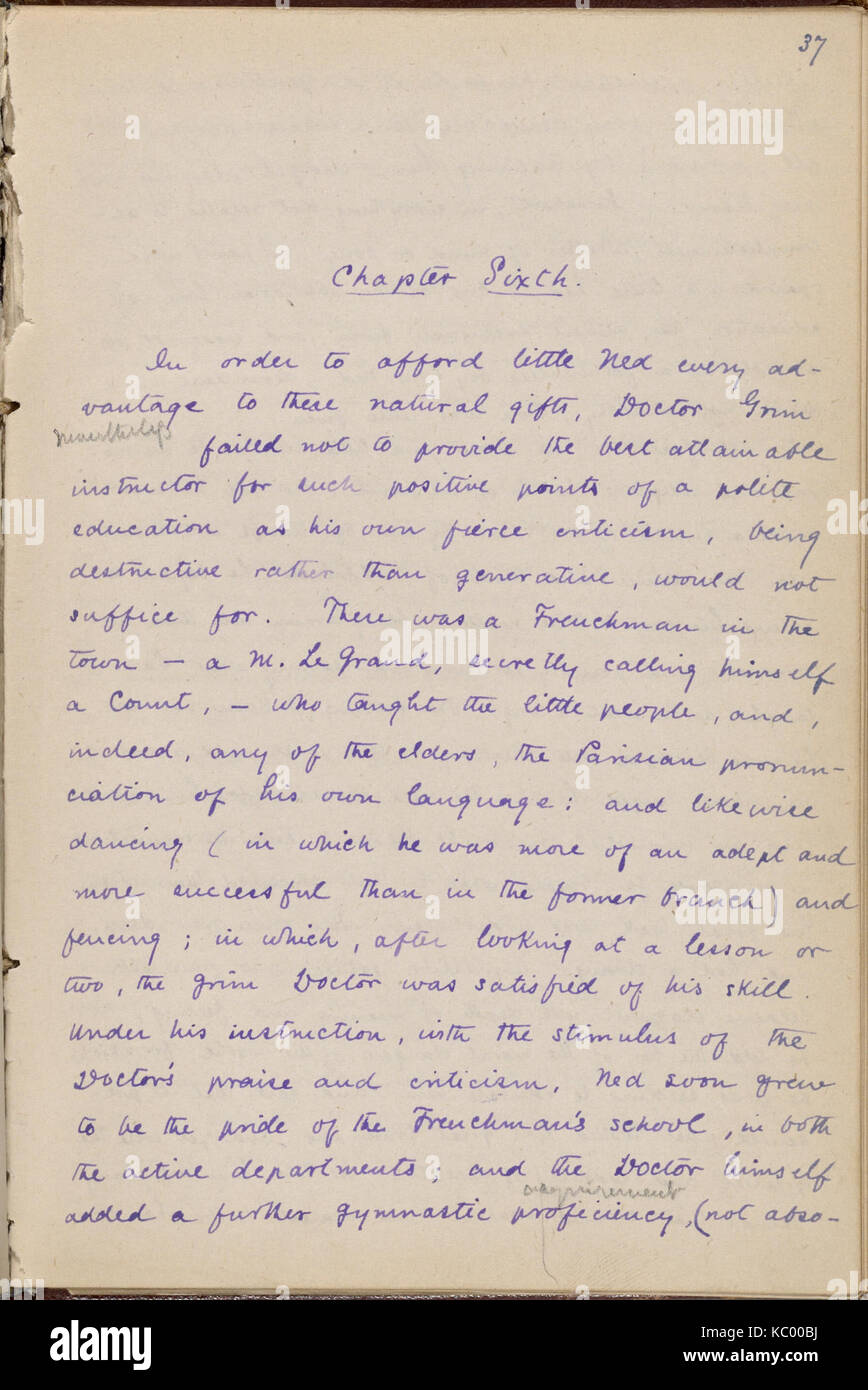 (Doctor Grimshawe's Secret). Chapters 1 7 in the hand of Julian ...