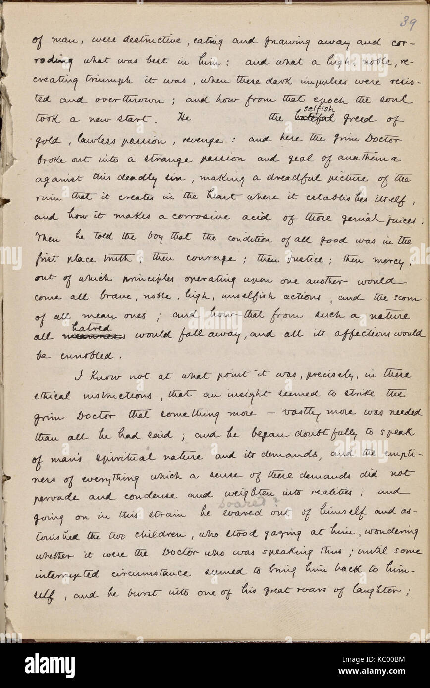 A manuscript of the first seven chapters of 'Doctor Grimshawe's Secret ...