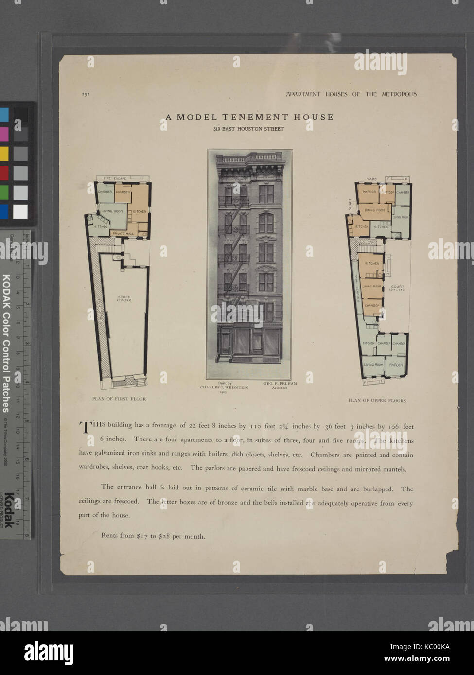 A model tenement house. 310 East Houston Street; Plan of first floor ...