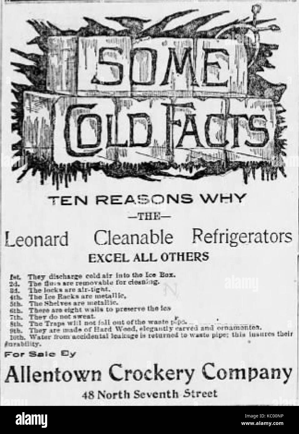 1896 Allentown Crockery Company Newspaper Ad Allentown PA Stock Photo ...