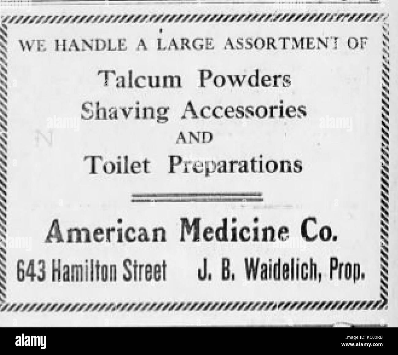 1914 American Medicine Company Newspaper Ad Allentown PA Stock Photo ...