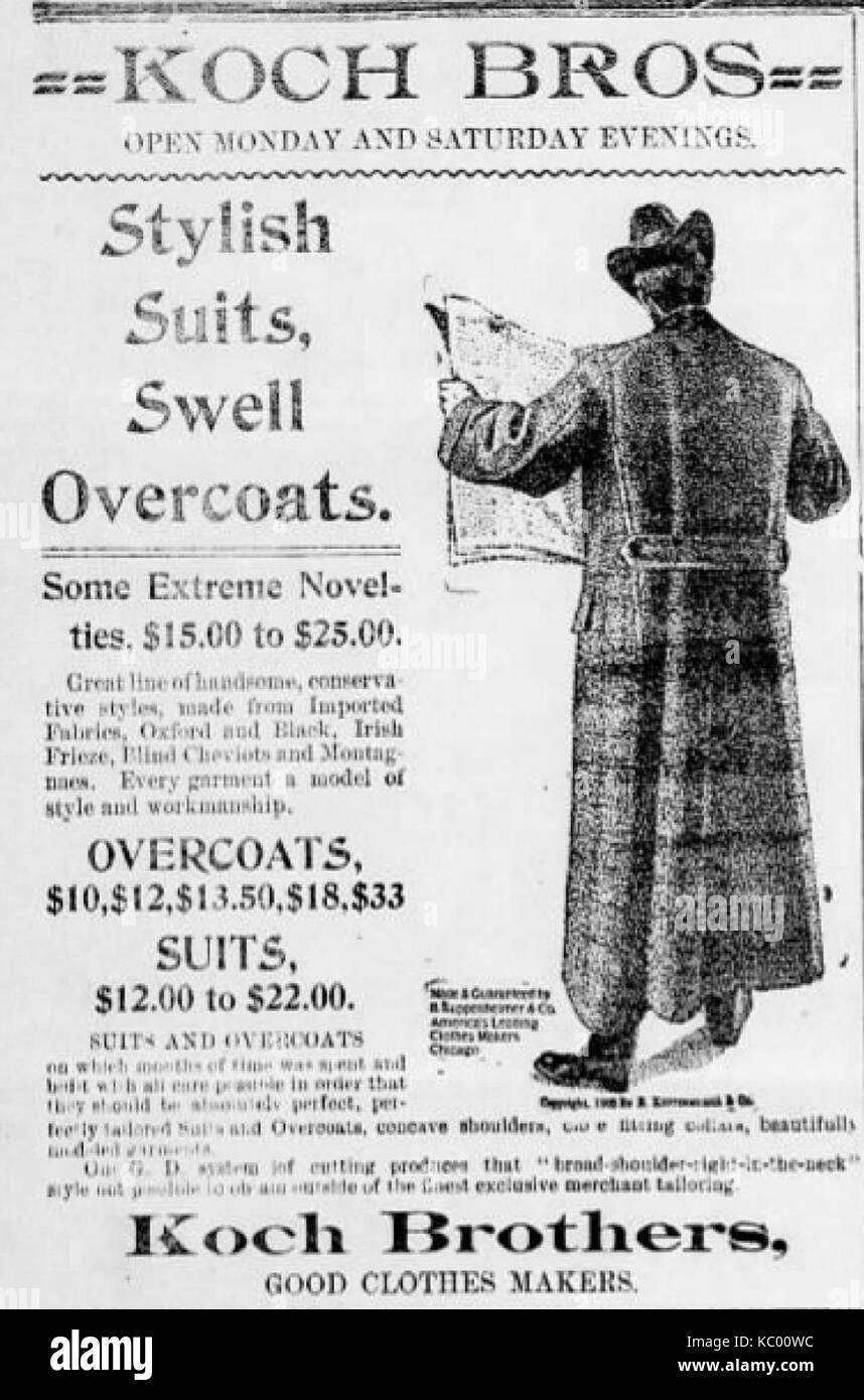 1902 Koch Brothers Newspaper Ad Stock Photo - Alamy