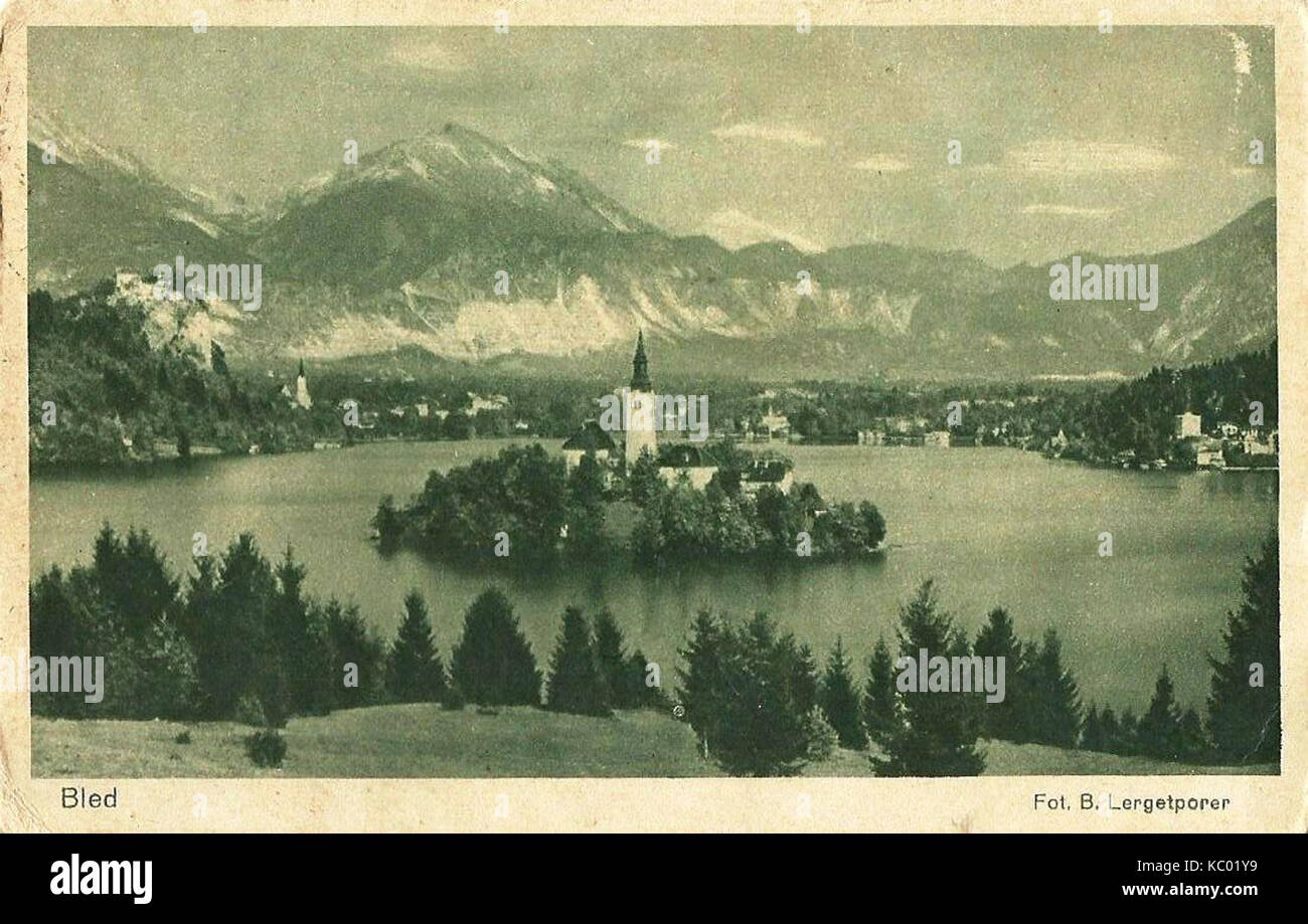 Postcard of Bled 1923 (2 Stock Photo - Alamy