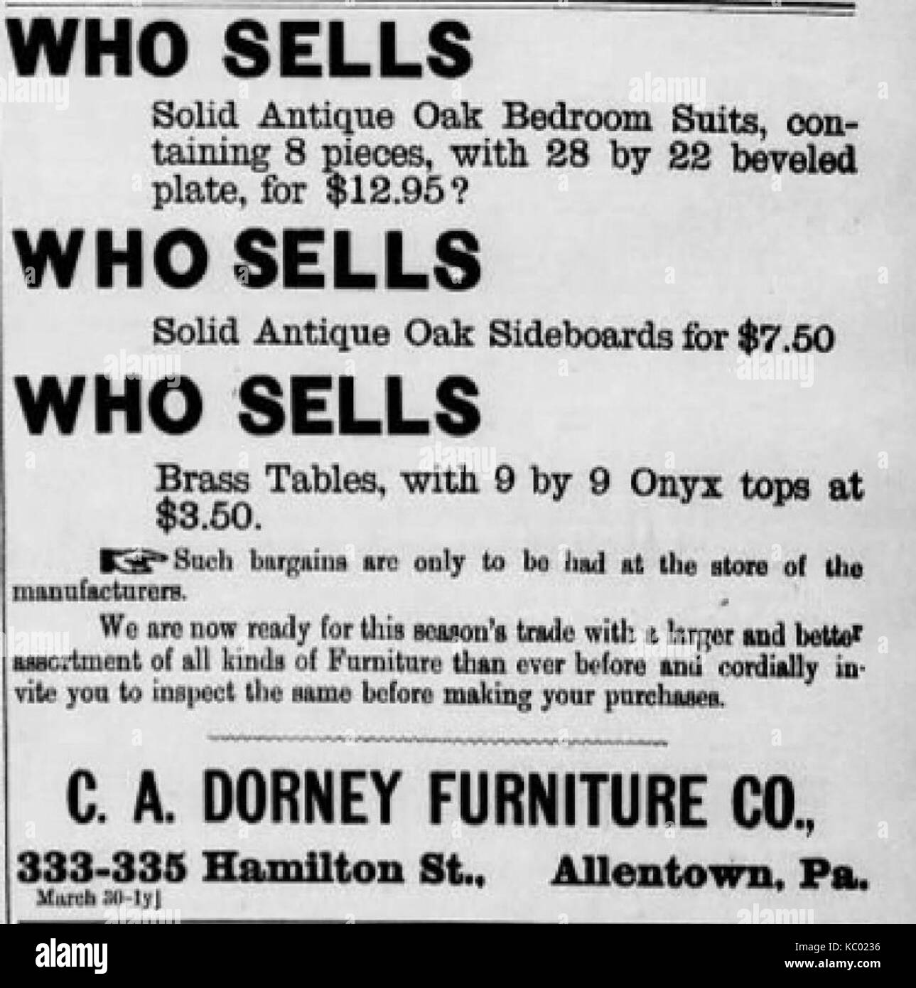 Vintage newspaper ad 1800s hi-res stock photography and images - Alamy