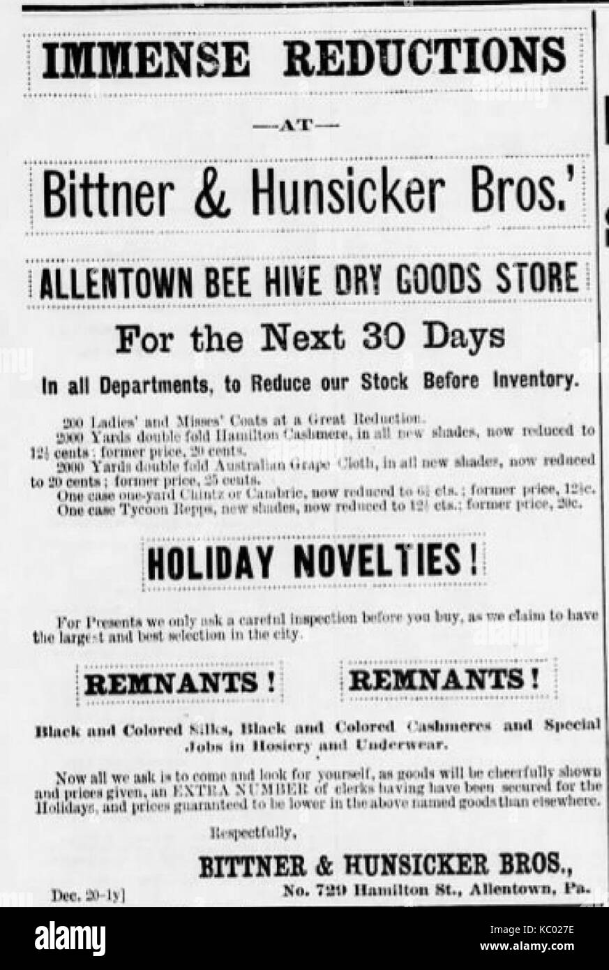 Vintage newspaper ad 1800s hi-res stock photography and images - Alamy