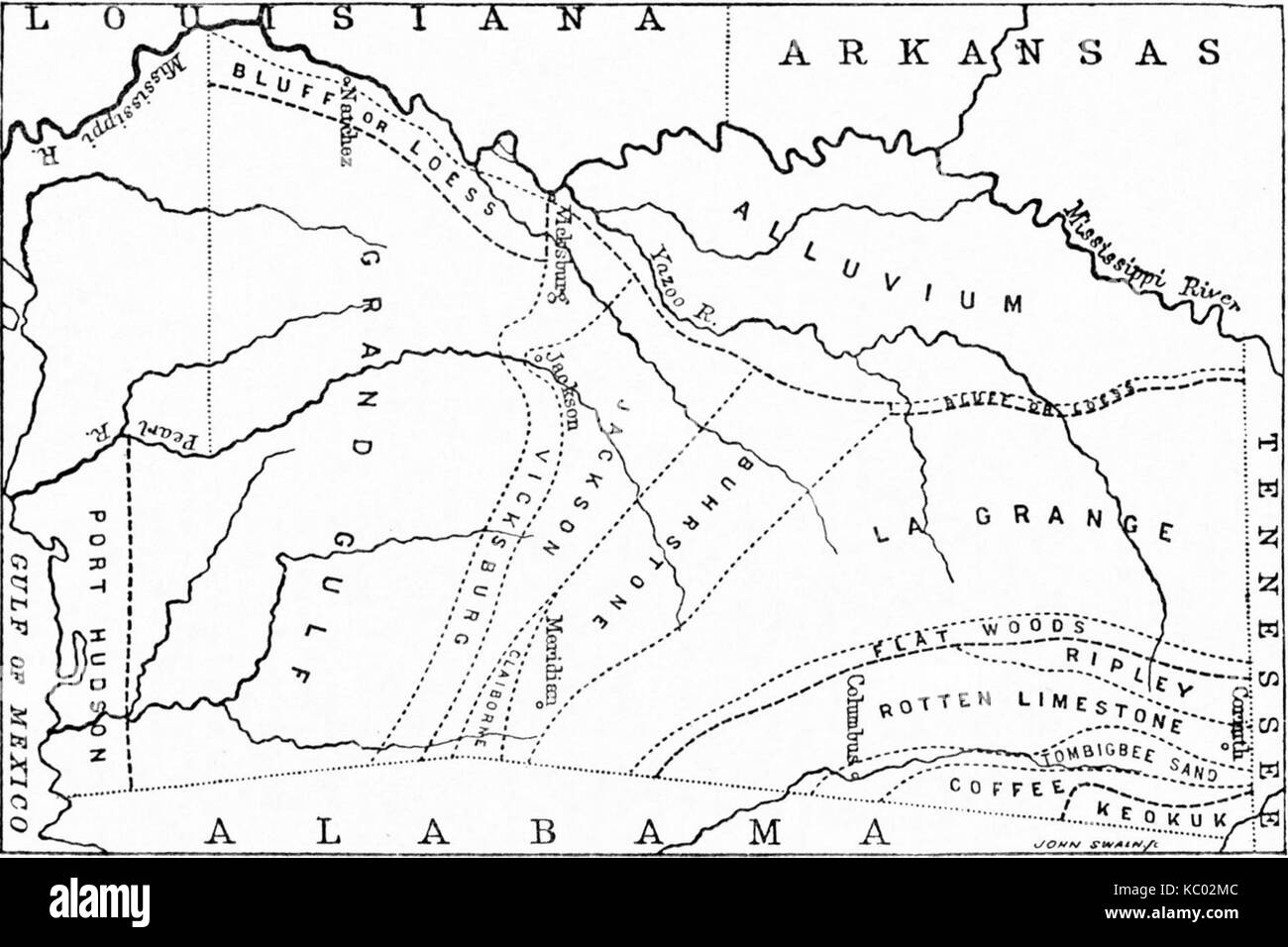 EB9 Mississippi (State) geological map Stock Photo - Alamy