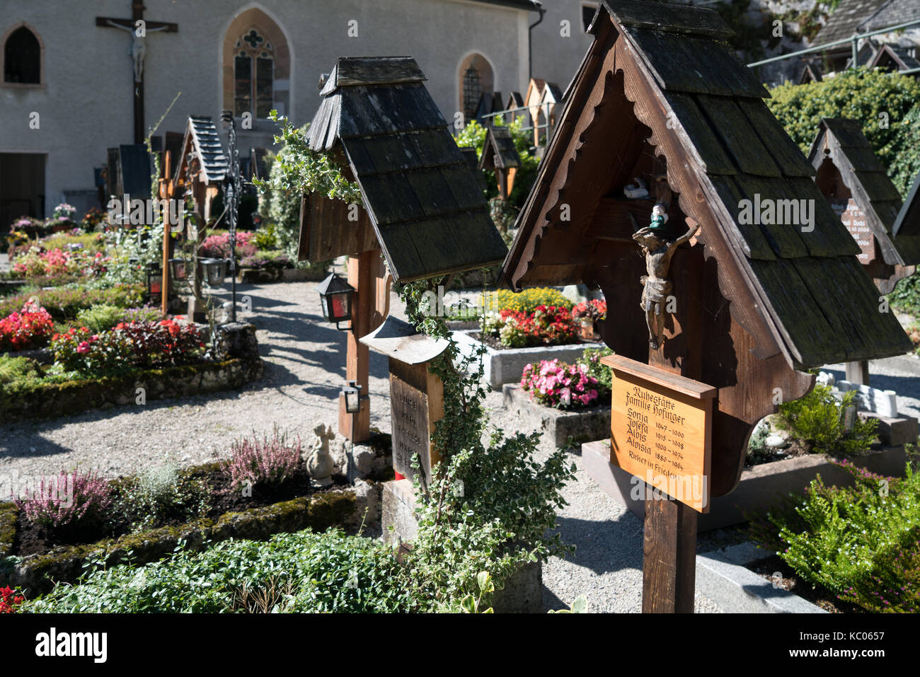 Well Kept Graveyard at the Maria Hilf Pilgrimage Church in Hallstatt ...