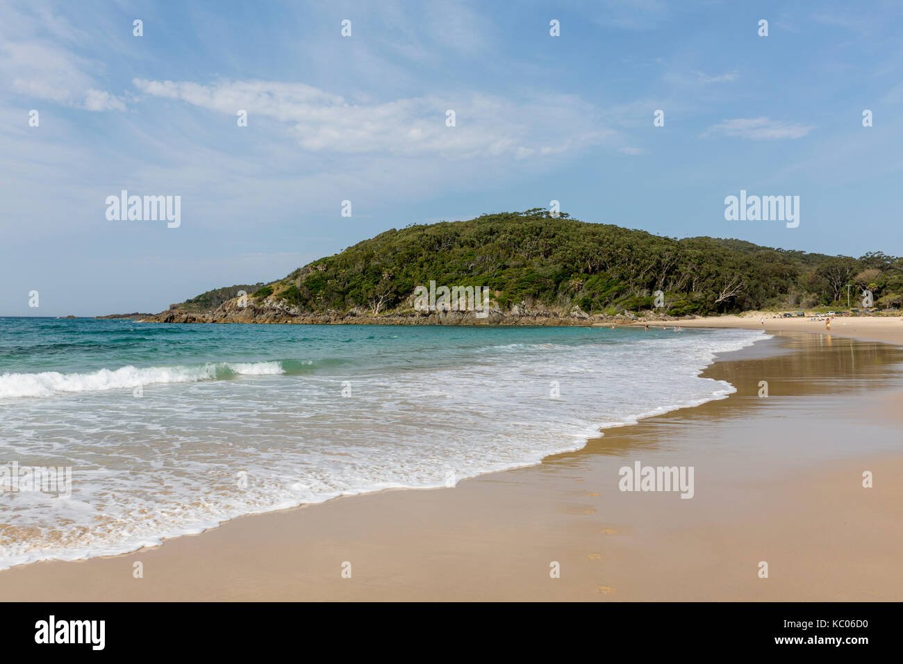 Elizabeth Beach and headland in Pacific Palms on the mid north coast ...