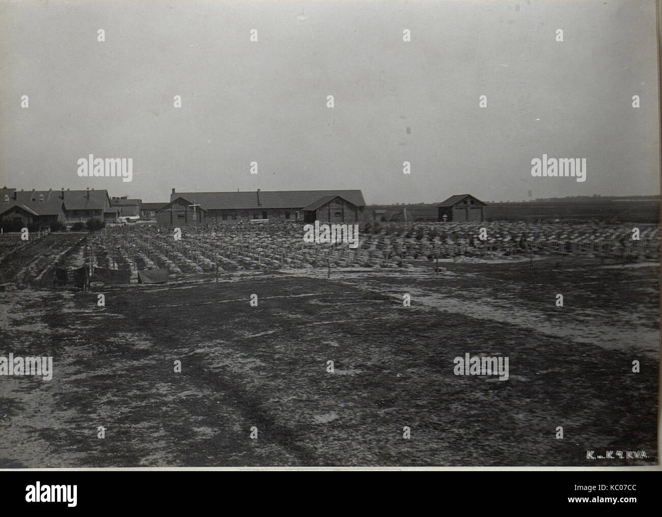 This drawing represents a cemetery (Friedhof) during the First World ...