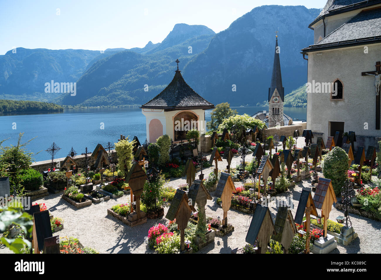Well Kept Graveyard at the Maria Hilf Pilgrimage Church in Hallstatt ...