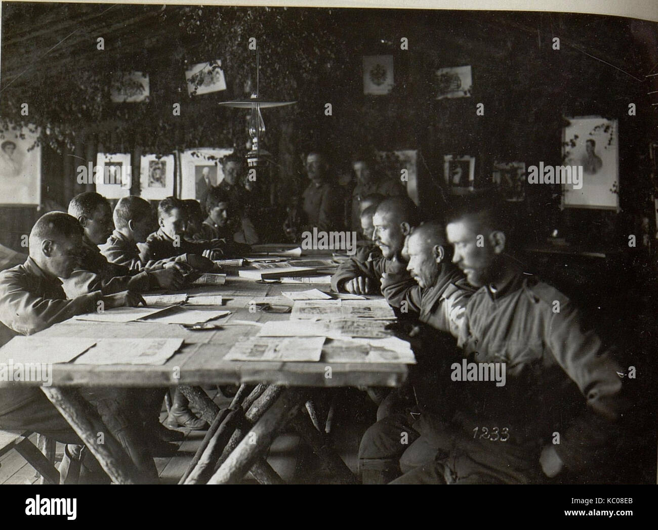 This illustration from the World War I era depicts life on the front ...