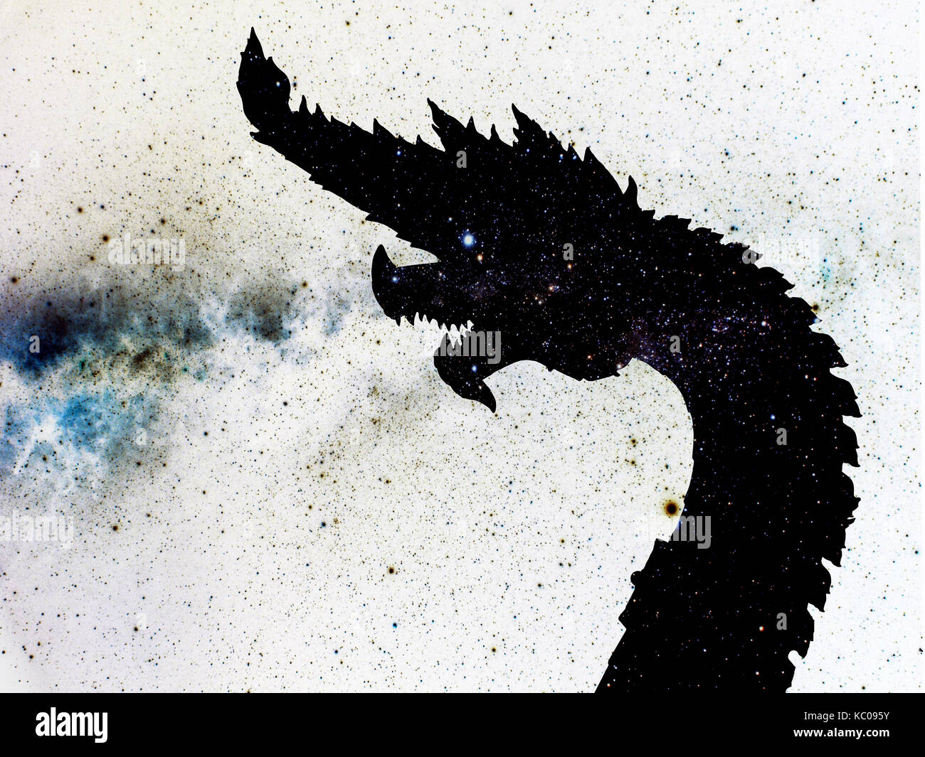 Naga shadow on galaxy space, Elements of this image furnished by NASA ...