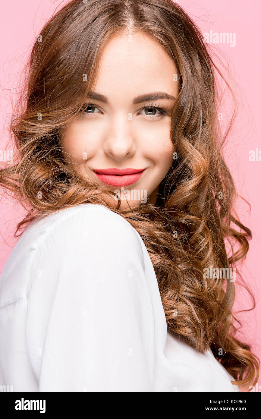 The young woman's portrait with happy emotions Stock Photo - Alamy