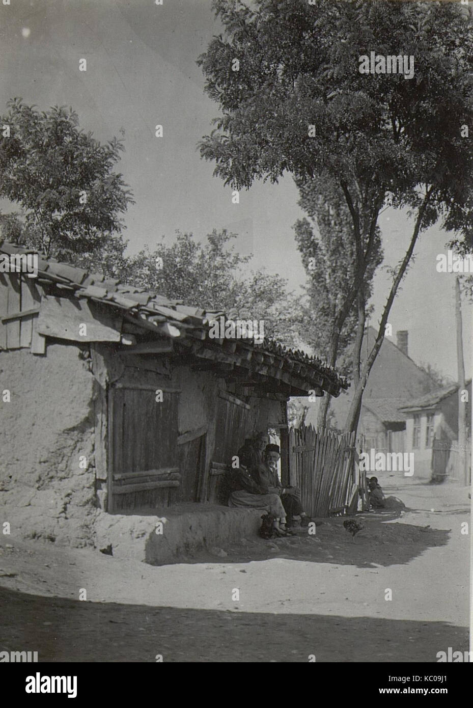 A street scene from Nisch, captured in a historical photograph. The ...